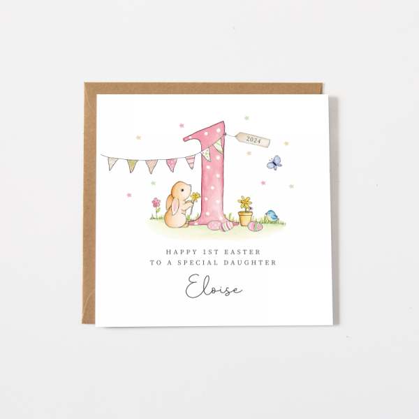Personalised Girls 1st Easter Card - Daughter, Granddaughter, Niece ...