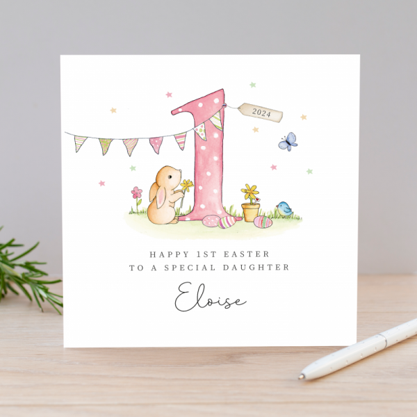 Personalised Girls 1st Easter Card - Daughter, Granddaughter, Niece ...
