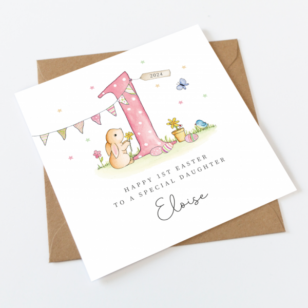 Personalised Girls 1st Easter Card - Daughter, Granddaughter, Niece ...