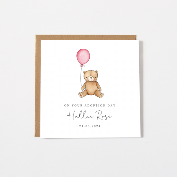 Personalised Adoption Card for a Girl - Just For Cards Greetings Cards