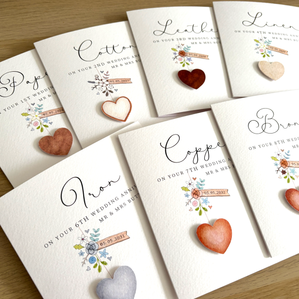 Personalised Paper Wedding Anniversary Card 1st Anniversary Cards ...