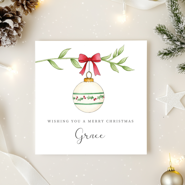 Personalised Christmas Card - Baubles - Just For Cards Greetings Cards