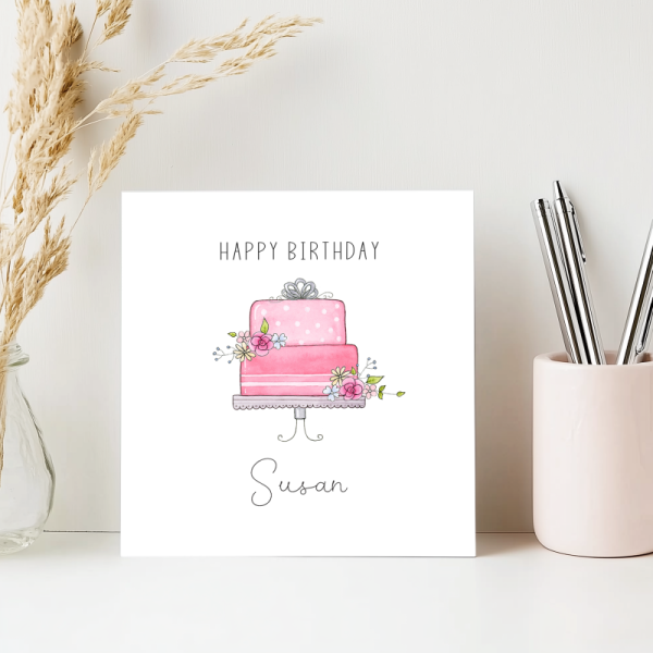 Personalised Birthday Card - Cake - Just For Cards Greetings Cards