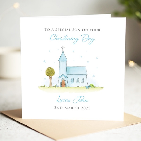 Special Christening Cards Personalised Boy's New Christening