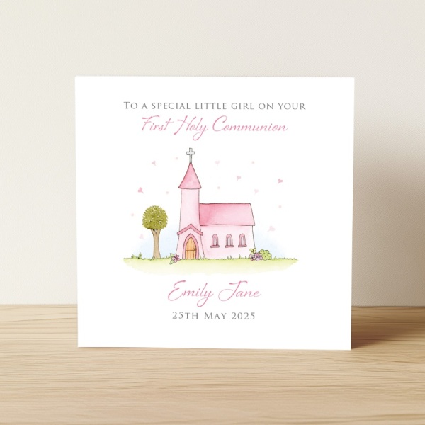Personalised First Holy Communion Card - Girls Communion Card - Just ...