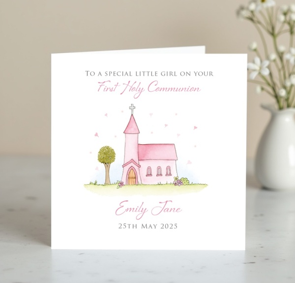 Personalised First Holy Communion Card - Girls Communion Card - Just ...