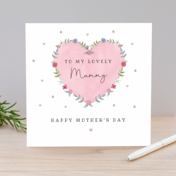 Personalised Mother's Day Card - Heart with flowers - Just For Cards ...