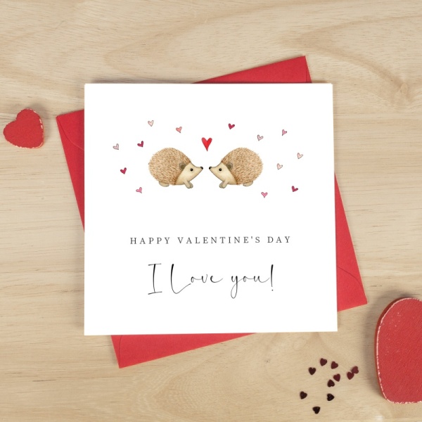 Personalised Valentine's Day Card - Hedgehogs - Just For Cards ...