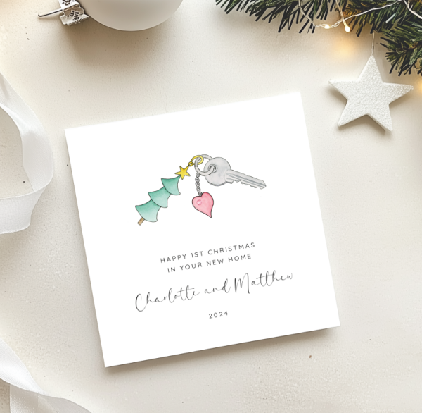 First Christmas in your new home card - Keys - Just For Cards Greetings ...