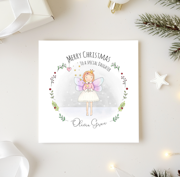 Personalised Girls Christmas Card - Fairy Christmas cards - Just For ...