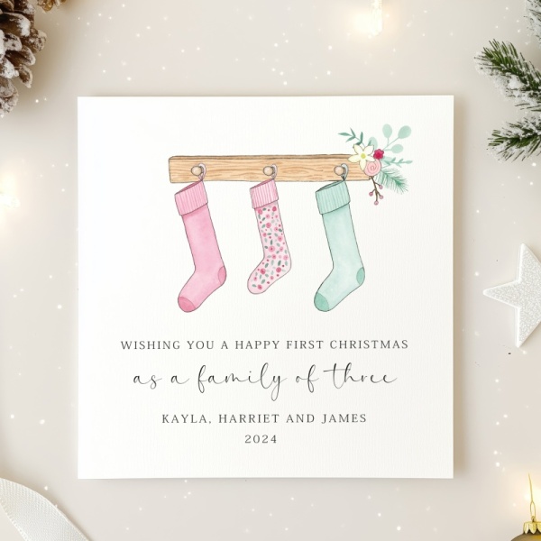 Personalised Christmas Card - Family Stockings - Just For Cards ...