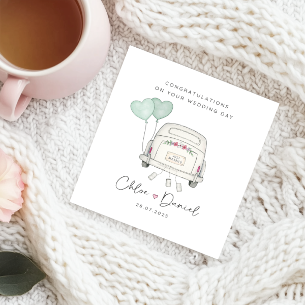 Personalised Wedding Day Car Card - Just For Cards Greetings Cards