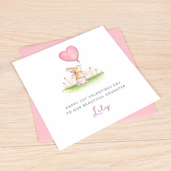Personalised 1st Valentine's Day Card For a Girl - Just For Cards ...