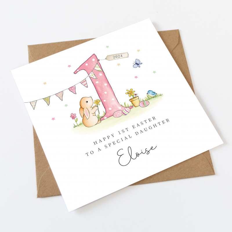 Personalised Girls 1st Easter Card - Daughter, Granddaughter, Niece ...
