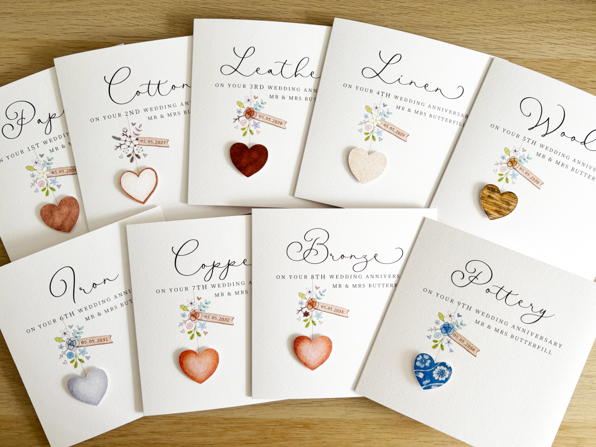 Personalised Paper Wedding Anniversary Card 1st Anniversary Cards ...