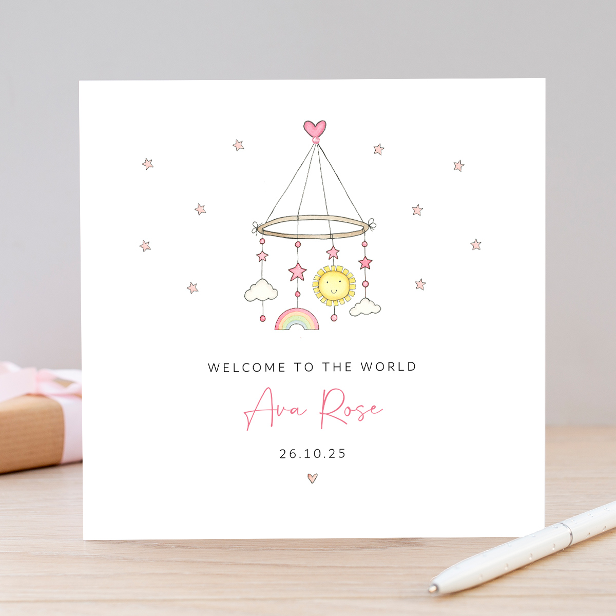 Personalised Baby Girl Card - Alphabet Letter, New Baby Girl Card ...