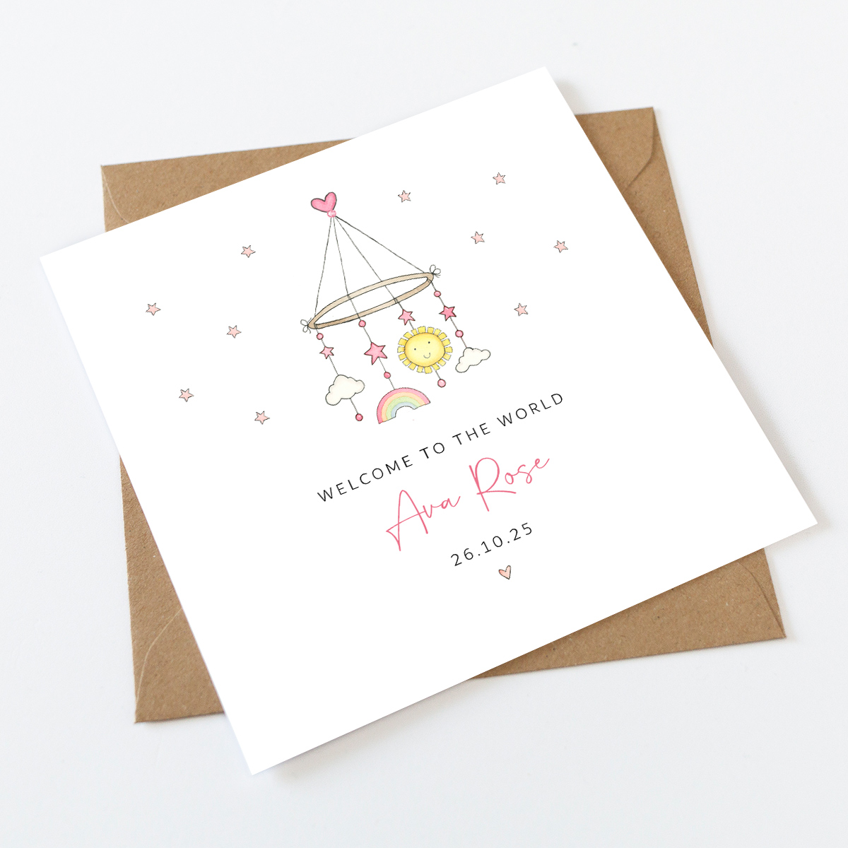 Personalised Baby Girl Card - Alphabet Letter, New Baby Girl Card ...