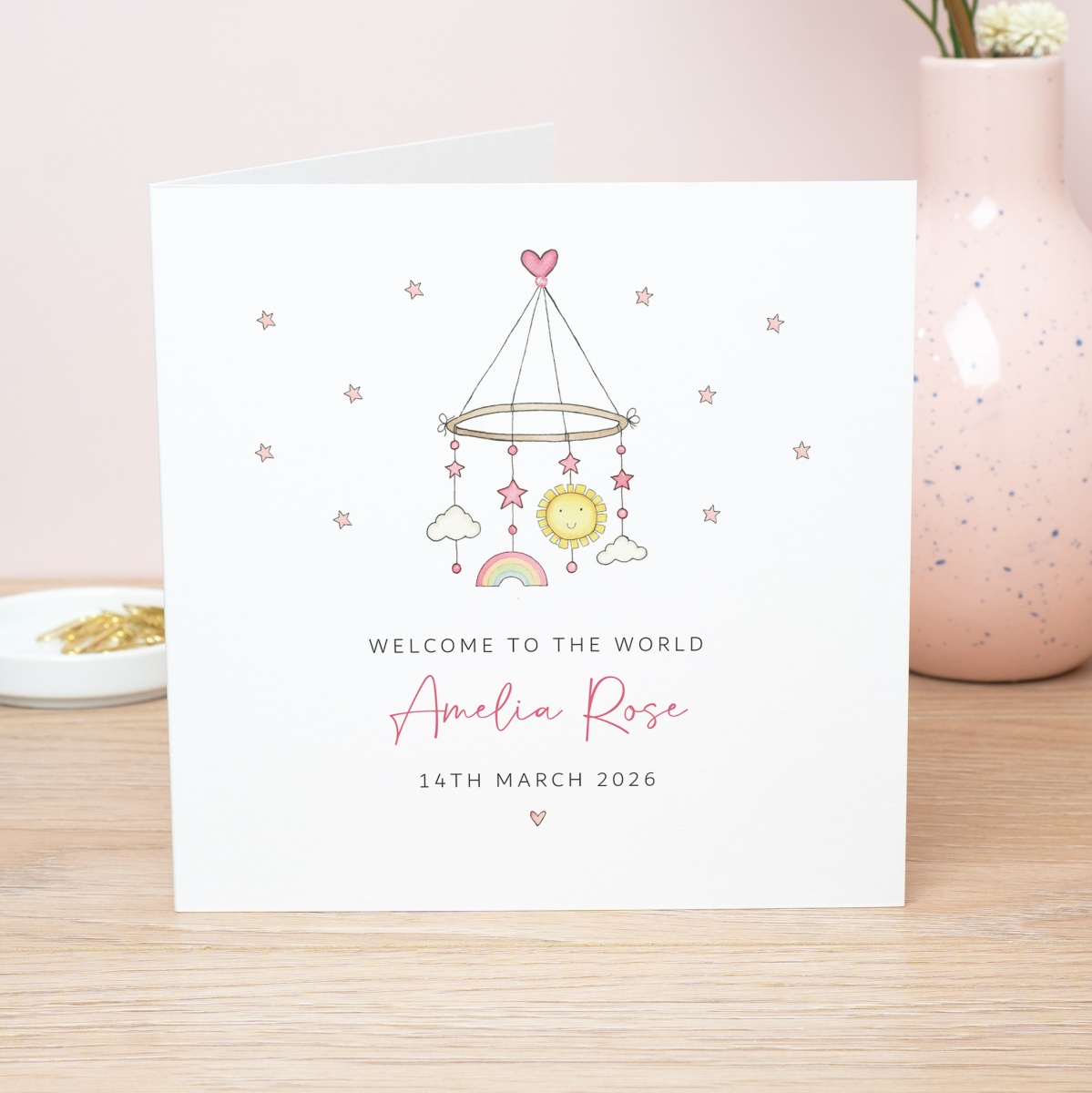 Personalised Baby Girl Card - Alphabet Letter, New Baby Girl Card ...