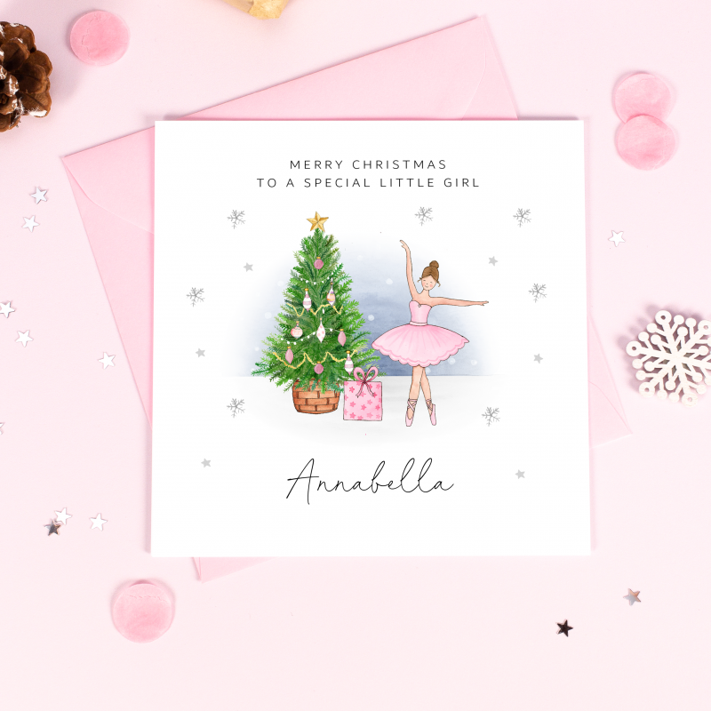 Personalised Girls Christmas Card - Ballerina - Just For Cards ...