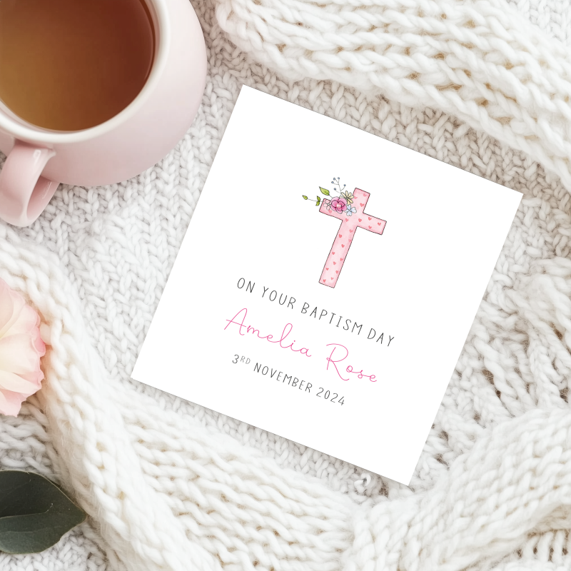 Personalised Girls Baptism Card | Just for Cards - Just For Cards ...
