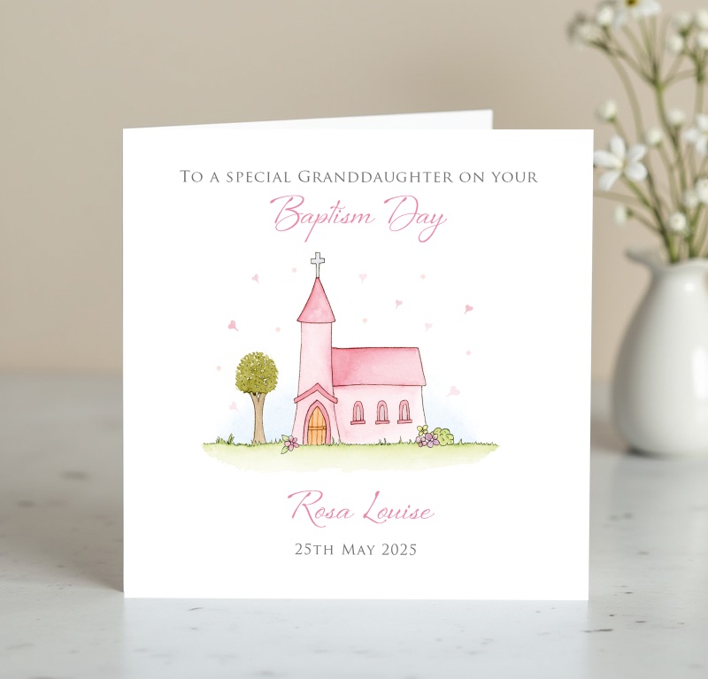 Personalised Handmade Baptism Card for a Daughter, Goddaughter ...
