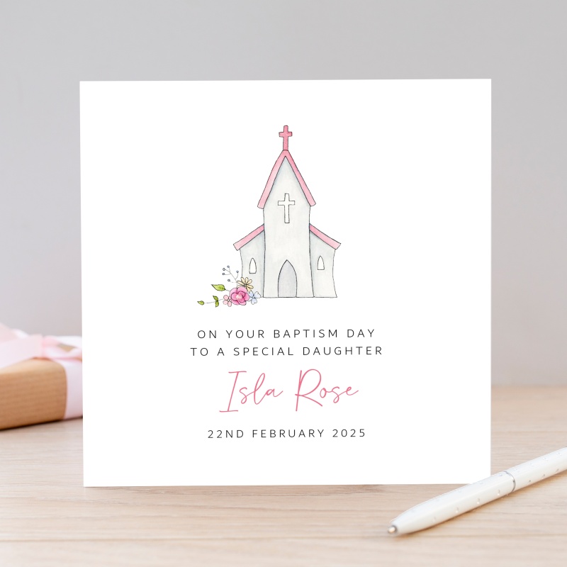 Personalised Handmade Baptism Card for a Daughter, Goddaughter ...