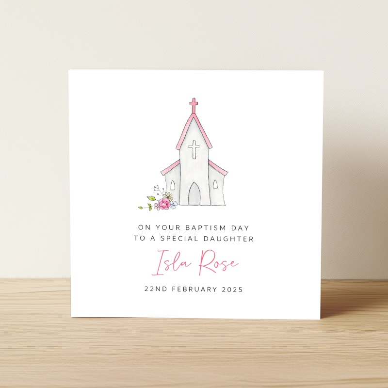 Personalised Handmade Baptism Card for a Daughter, Goddaughter ...