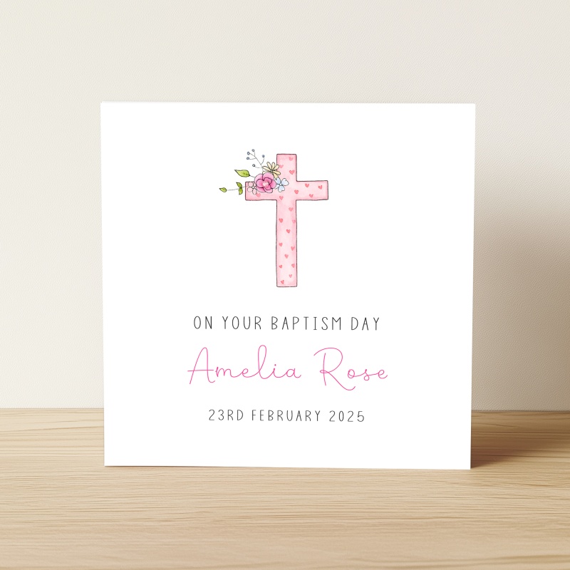 Personalised Girls Baptism Card | Just for Cards - Just For Cards ...