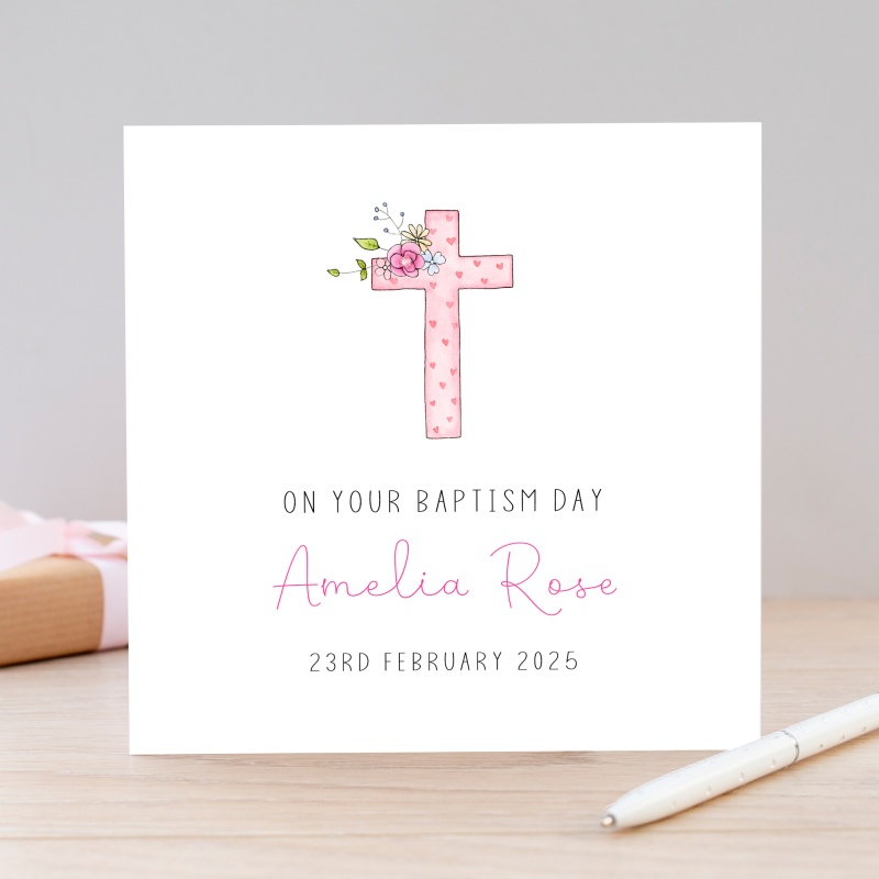 Personalised Girls Baptism Card | Just for Cards - Just For Cards ...