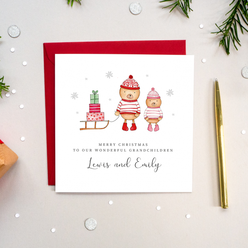 Personalised Grandchildren Christmas Card - Just For Cards Greetings Cards