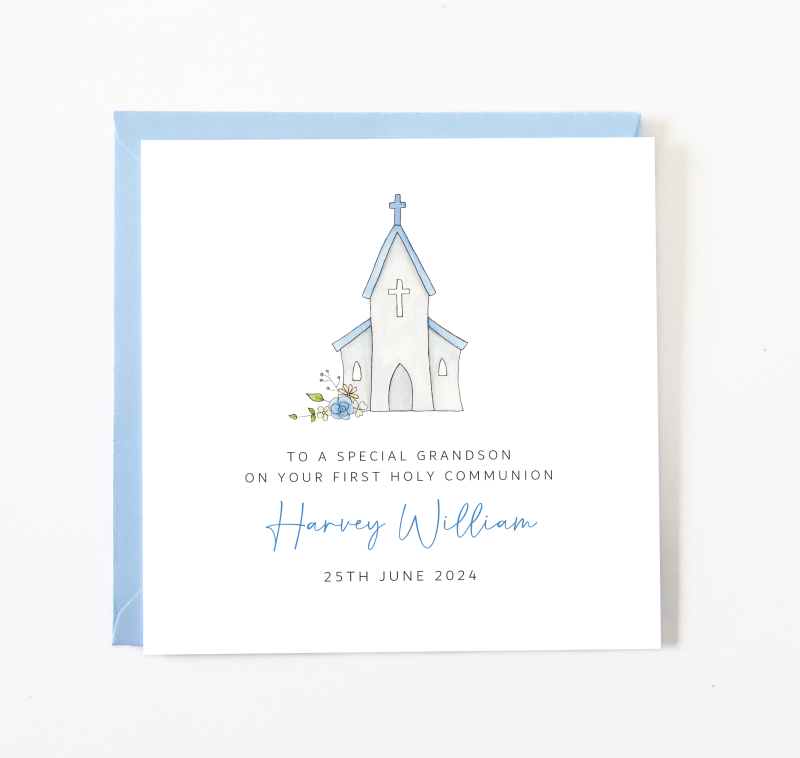 Personalised First Holy Communion Card - Girls Communion Card - Just ...