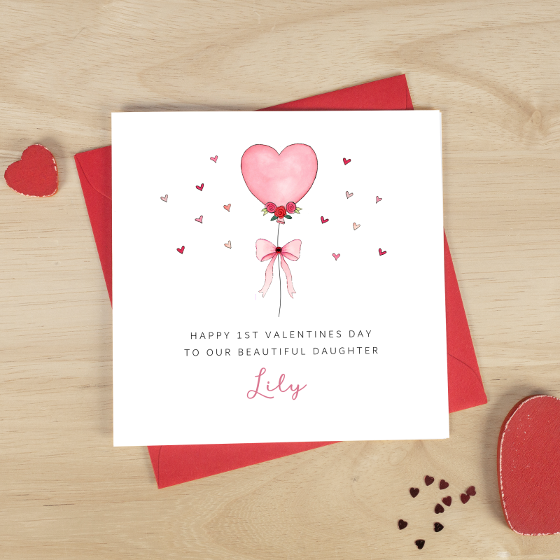 Personalised 1st Valentine's Day Card For a Girl - Just For Cards ...