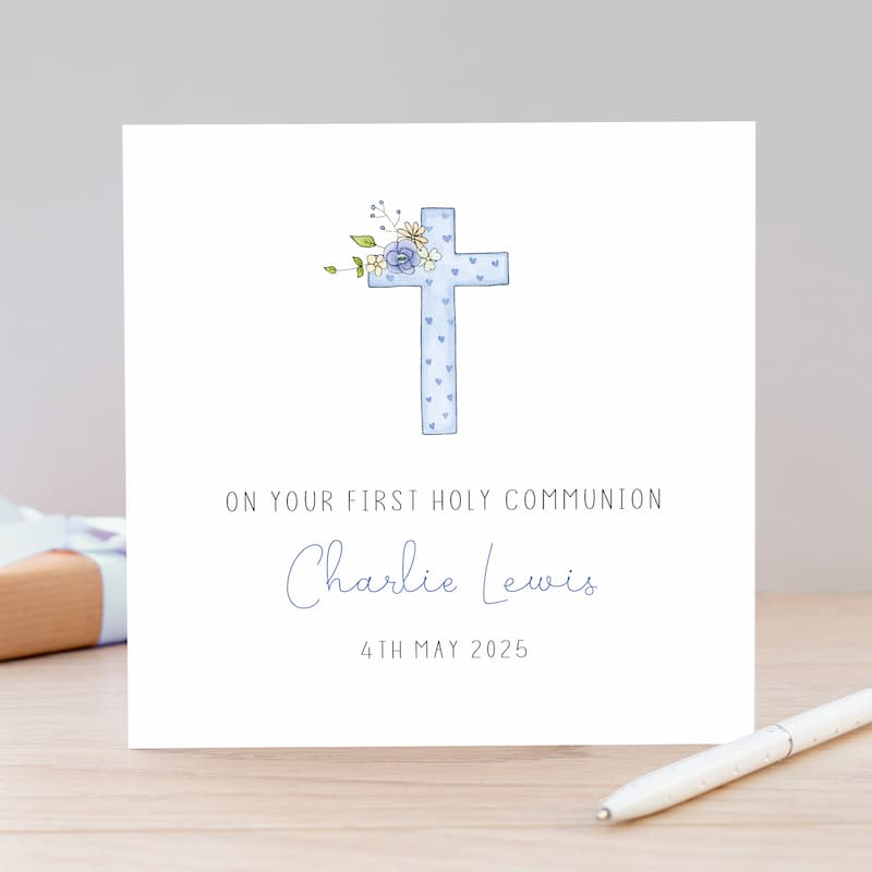 Personalised First Holy Communion Card - Girls Communion Card - Just ...