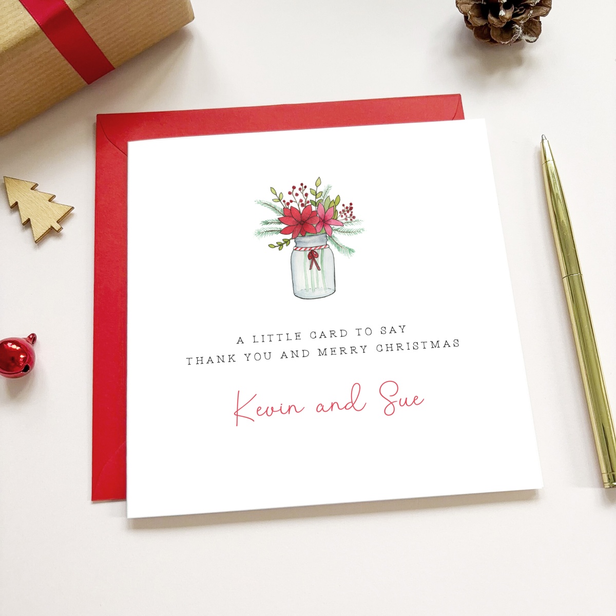 Personalised Christmas Card - Baubles - Just For Cards Greetings Cards