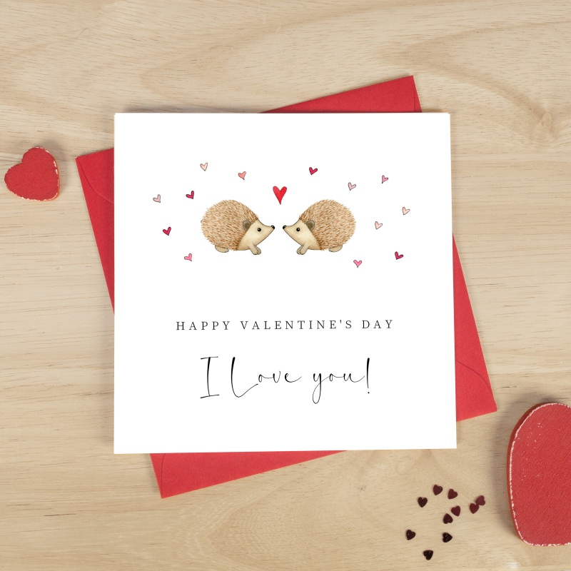 Personalised Valentine's Day Card - Hedgehogs - Just For Cards ...