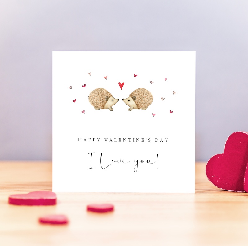 Personalised Valentine's Day Card - Hedgehogs - Just For Cards ...