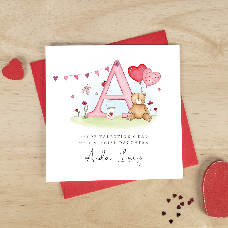 Personalised 1st Valentine's Day Card For a Girl - Just For Cards ...