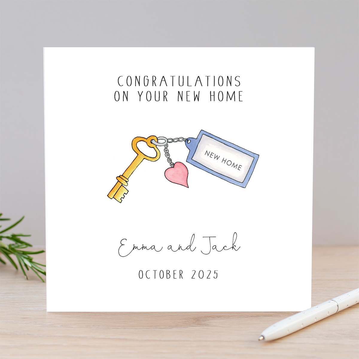 Personalised New Home Card - Home with address - Just For Cards ...