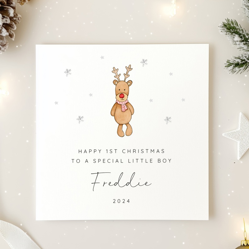 Personalised Boys First Christmas Card - 1st Christmas Card - Son ...