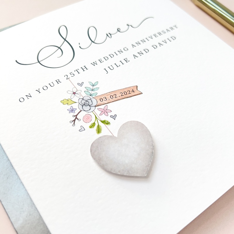 Personalised Silver Wedding Anniversary Card, 25th Anniversary Cards ...