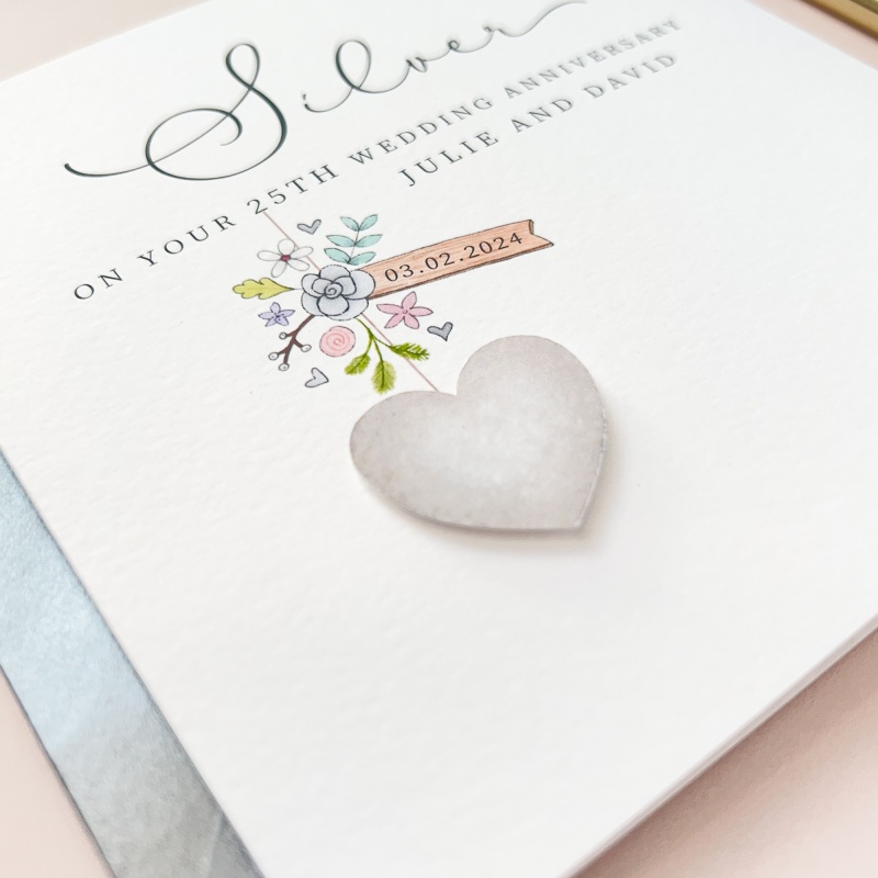 Personalised Silver Wedding Anniversary Card, 25th Anniversary Cards ...