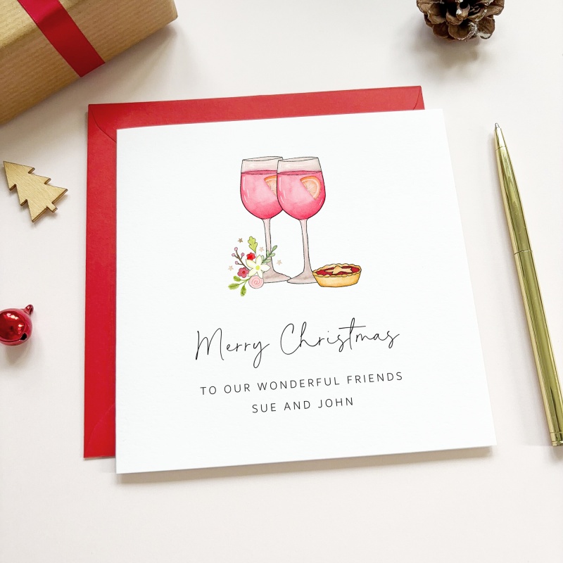 Personalised Friends Christmas card - Hot Chocolate - Just For Cards ...