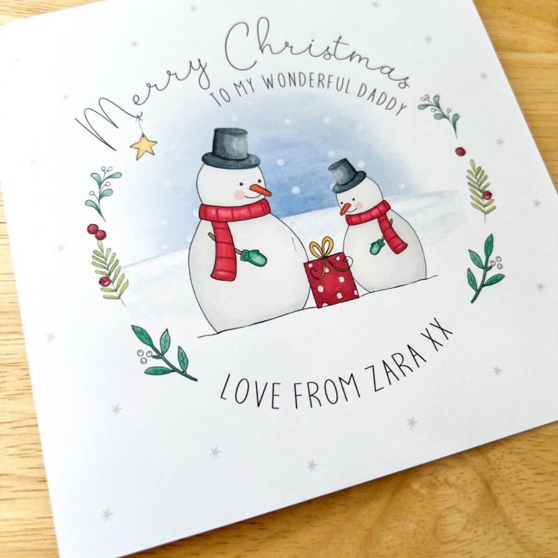 Personalised Christmas card - Snowman scene - Just For Cards Greetings ...