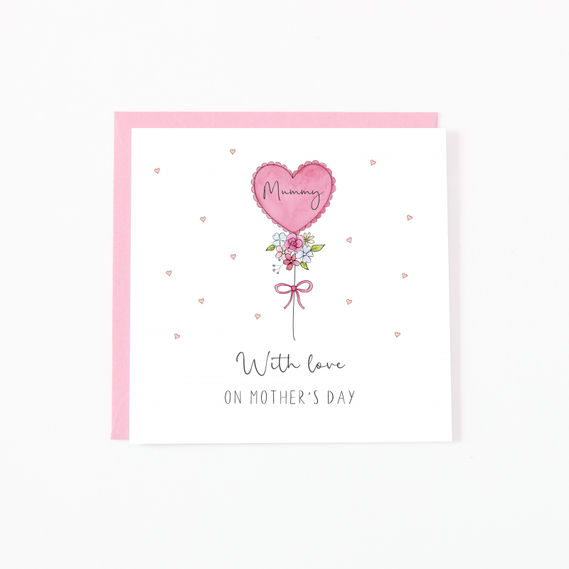 Personalised Mother's Day Card - Heart with flowers - Just For Cards ...