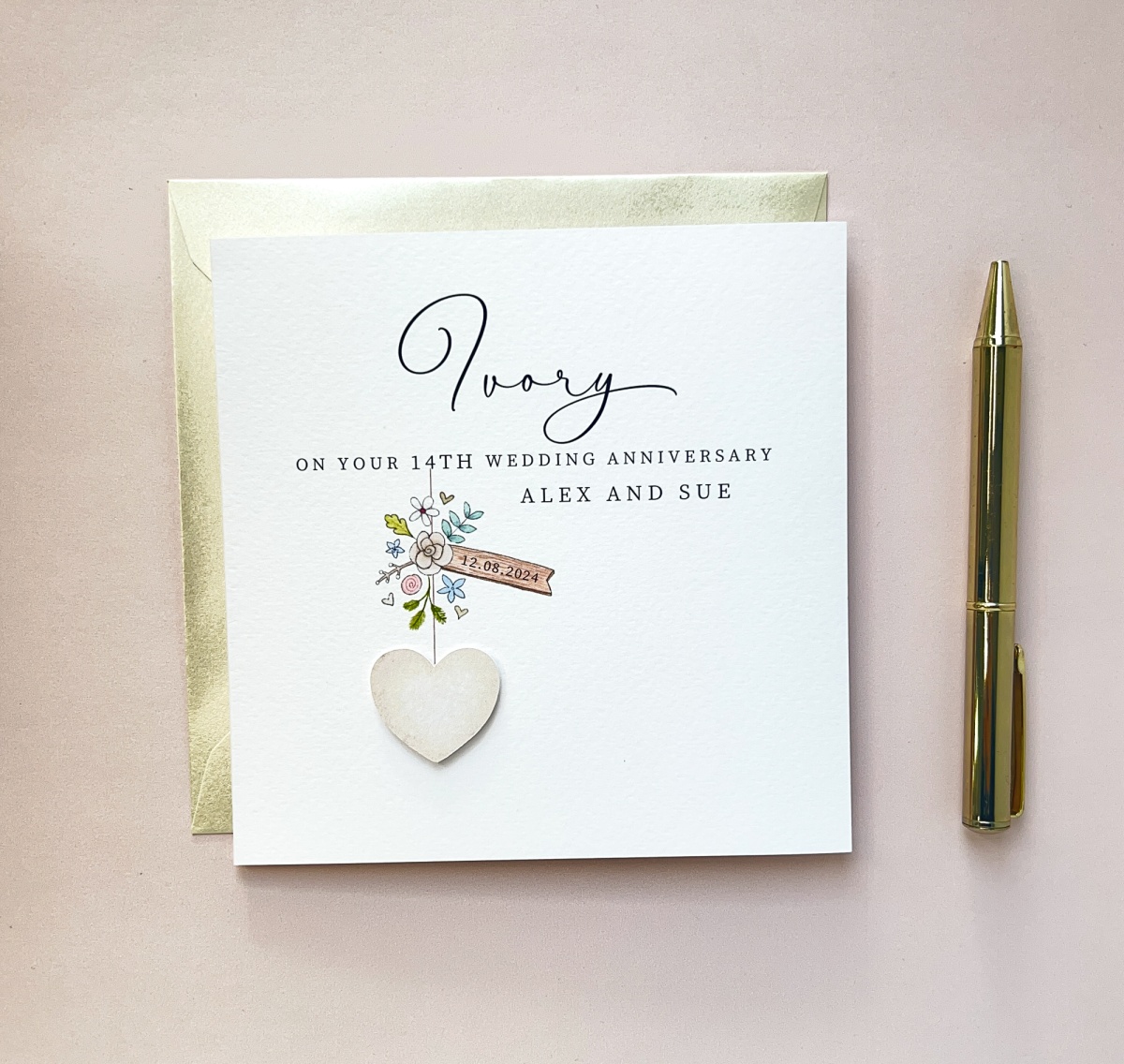 Personalised Ivory Wedding Anniversary Card 1st Anniversary Cards ...