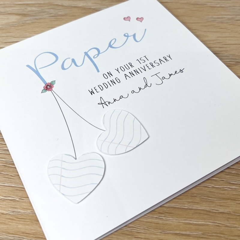 Personalised Paper Wedding Anniversary Card 1st Anniversary Cards ...