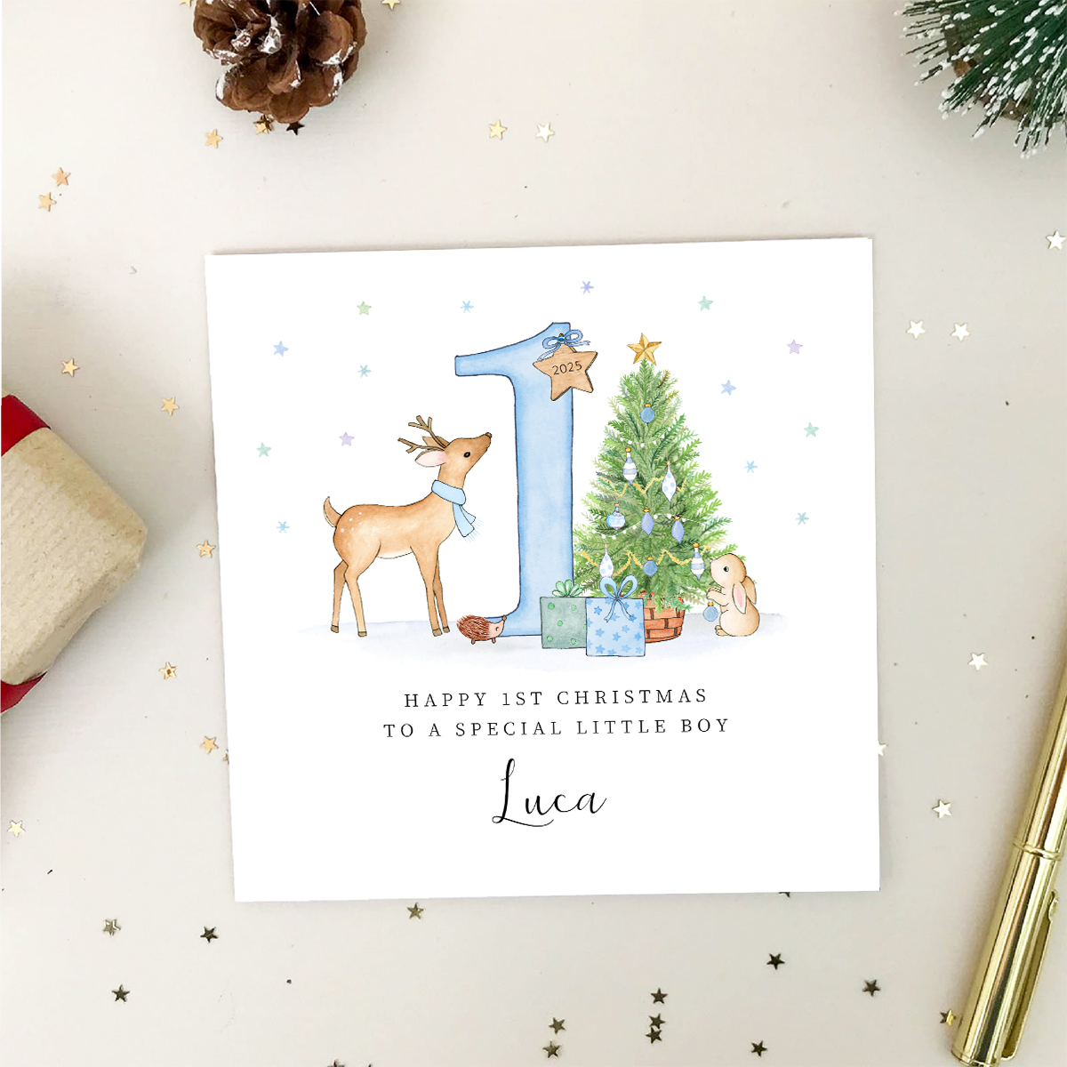 Personalised Girls 1st Christmas Card - First Christmas Card - Daughter ...