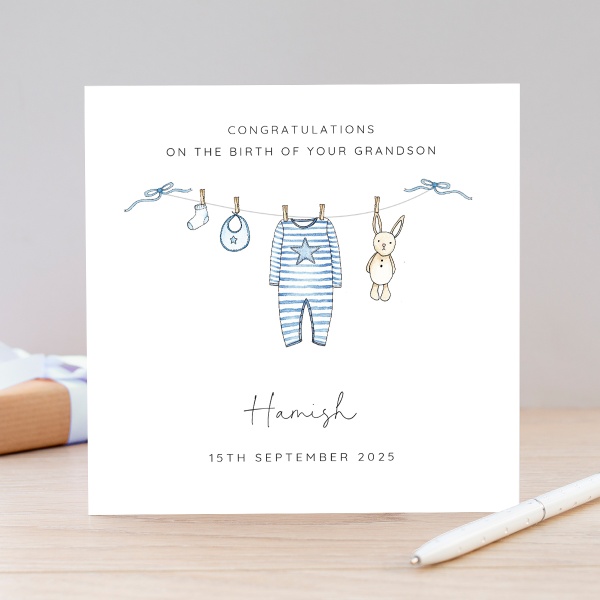 Personalised New Grandparents Card - New Baby Grandson Card - Just For ...